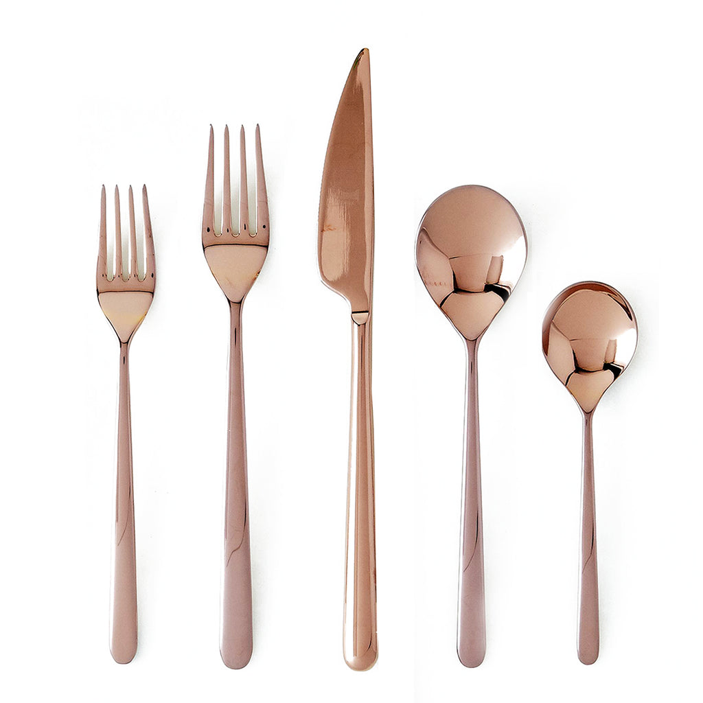 Modern Flatware | Mepra Linea Shiny Copper | Token Collective
